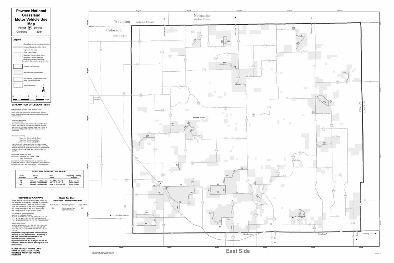 Pawnee National Grassland (East) - MVUM Map by US Forest Service R2 ...