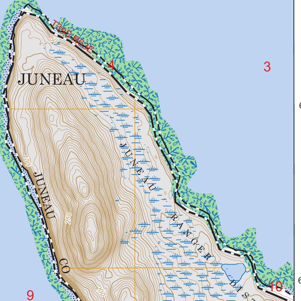 Juneau C-4 SE, AK FSTopo Map by US Forest Service - Topo | Avenza Maps