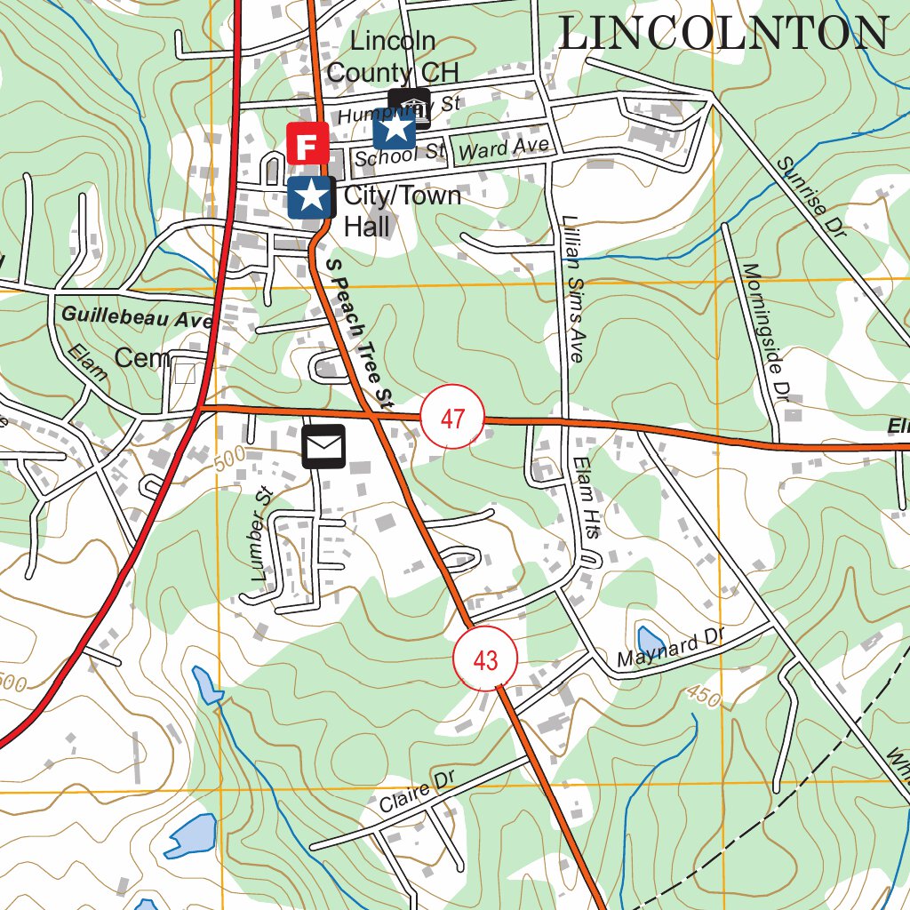 Lincolnton, GA-SC FSTopo Map by US Forest Service - Topo | Avenza Maps