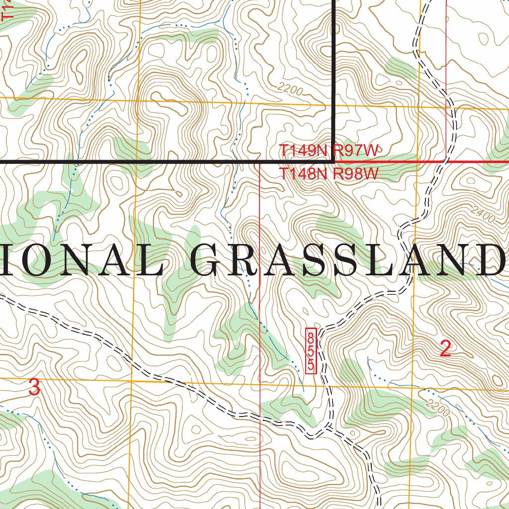 Lone Butte NW, ND FSTopo Map by US Forest Service - Topo | Avenza Maps