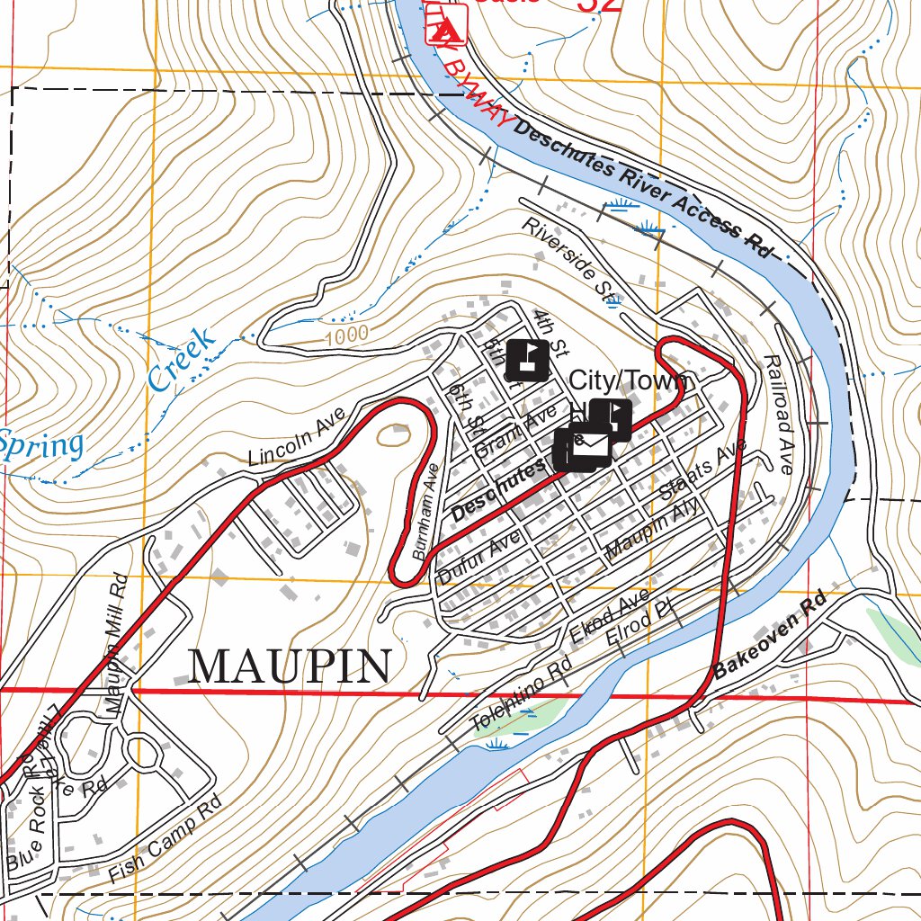 Maupin, OR FSTopo Map by US Forest Service - Topo | Avenza Maps