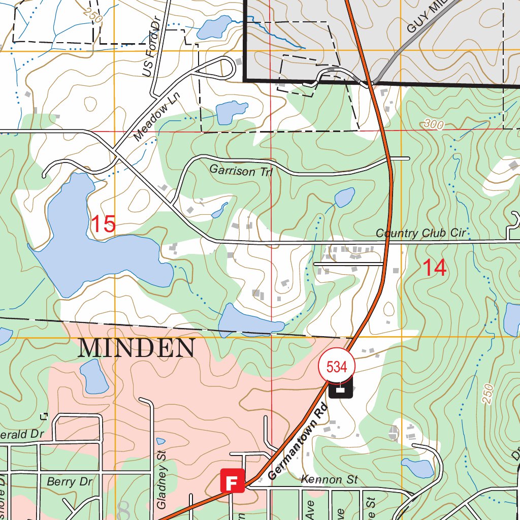 Minden North, LA FSTopo Map by US Forest Service - Topo | Avenza Maps