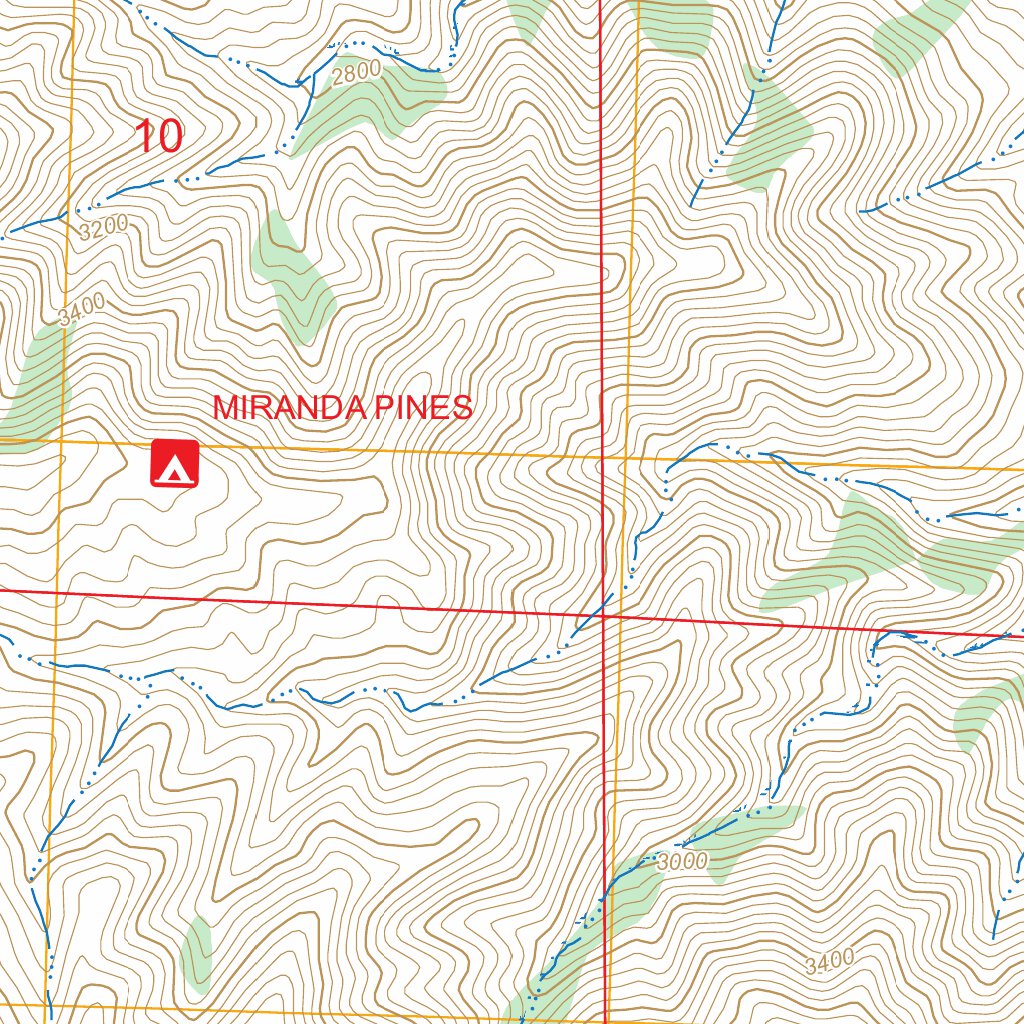 Miranda Pine Mountain, CA FSTopo Map by US Forest Service - Topo ...