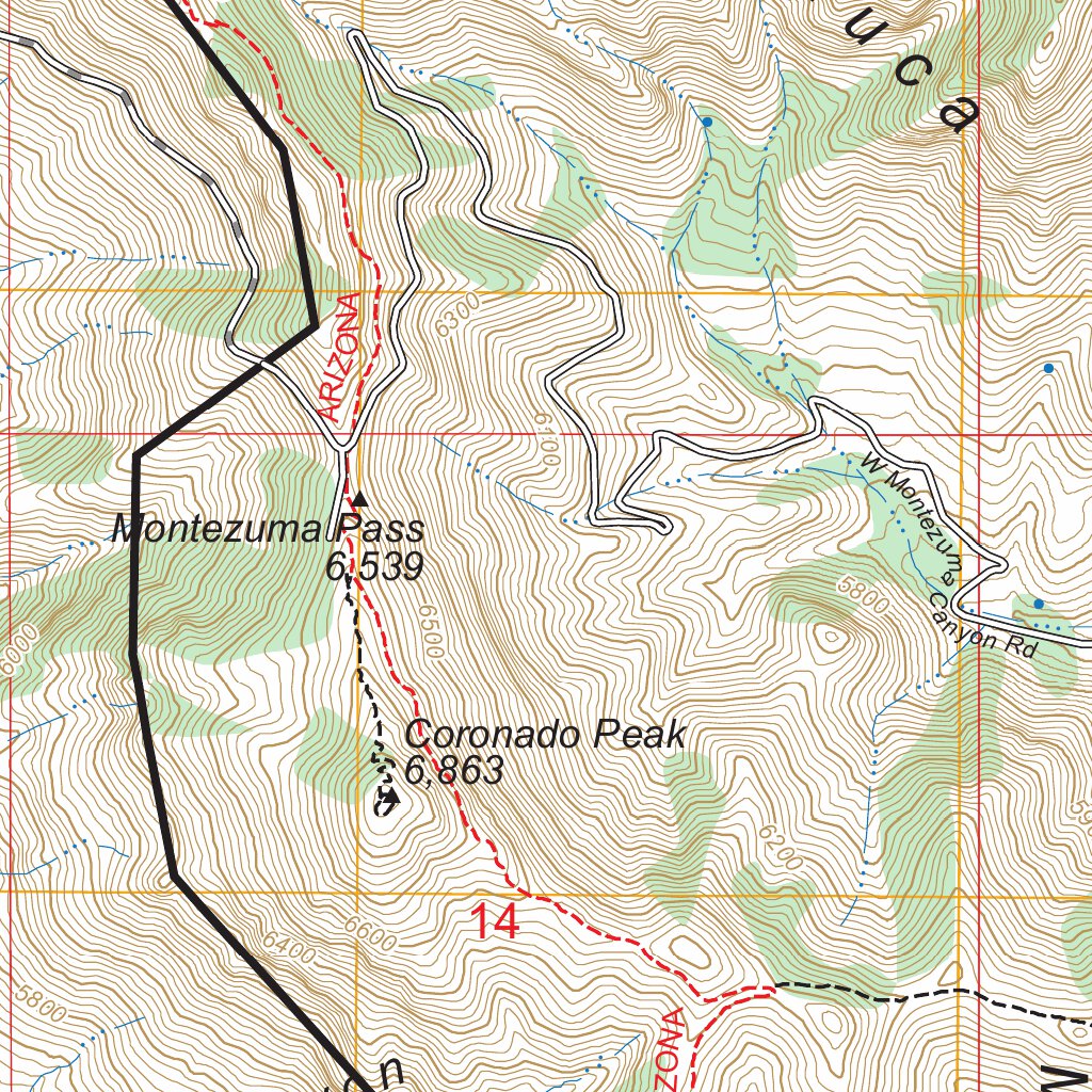 Montezuma Pass, AZ-SON FSTopo Map by US Forest Service - Topo | Avenza Maps