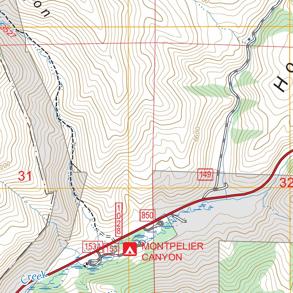 Montpelier Canyon, ID FSTopo Map by US Forest Service - Topo | Avenza Maps