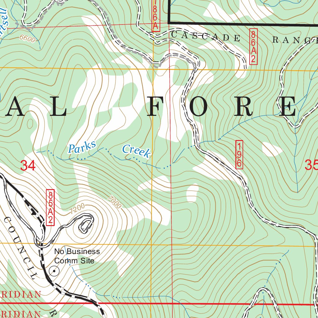 No Business Mountain, ID FSTopo Map by US Forest Service - Topo ...
