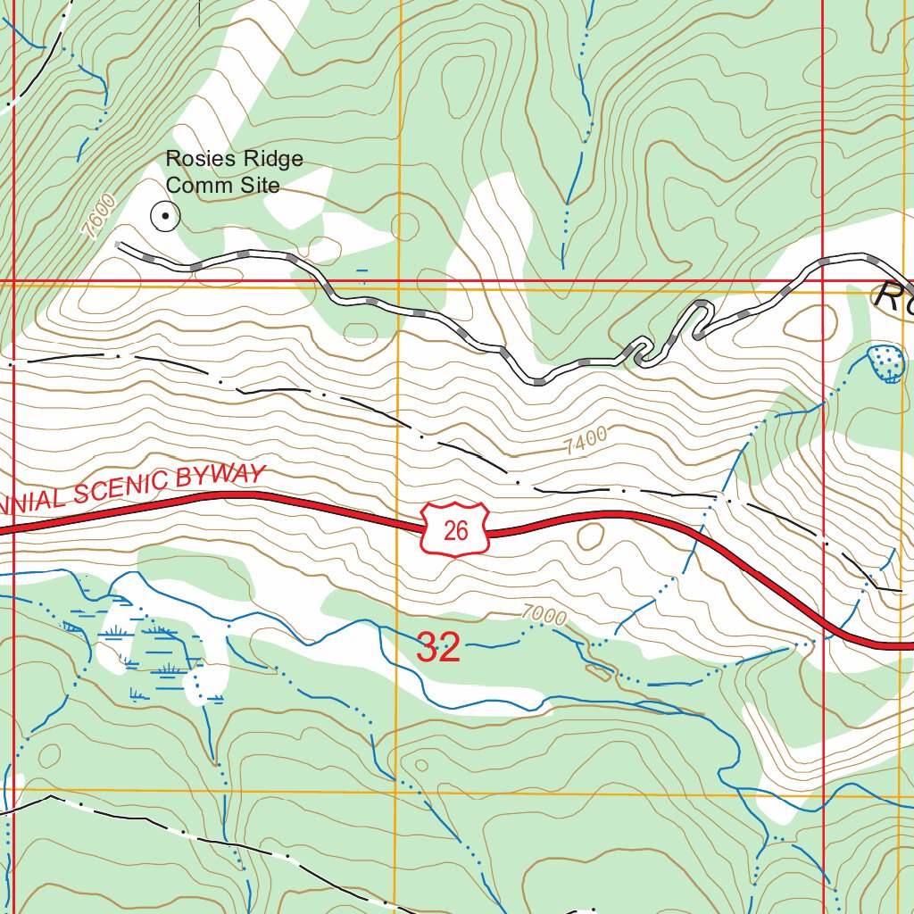 Rosies Ridge, WY FSTopo Map by US Forest Service - Topo | Avenza Maps
