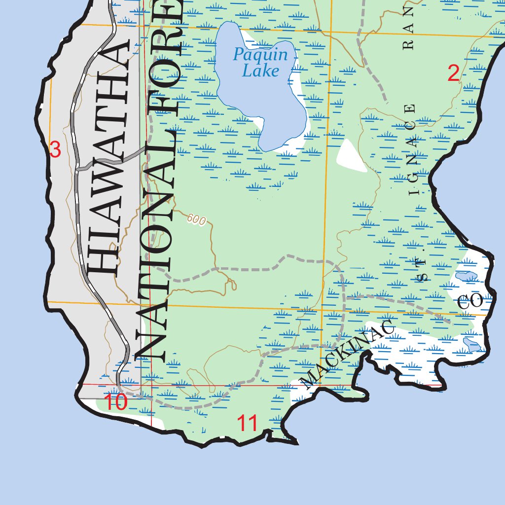 Saint Martin Island, MI FSTopo Map by US Forest Service - Topo | Avenza ...