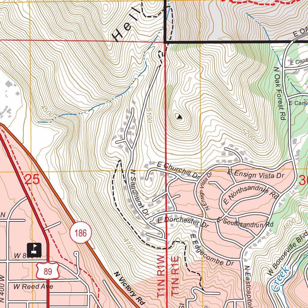 Salt Lake City North, UT FSTopo Map by US Forest Service - Topo ...
