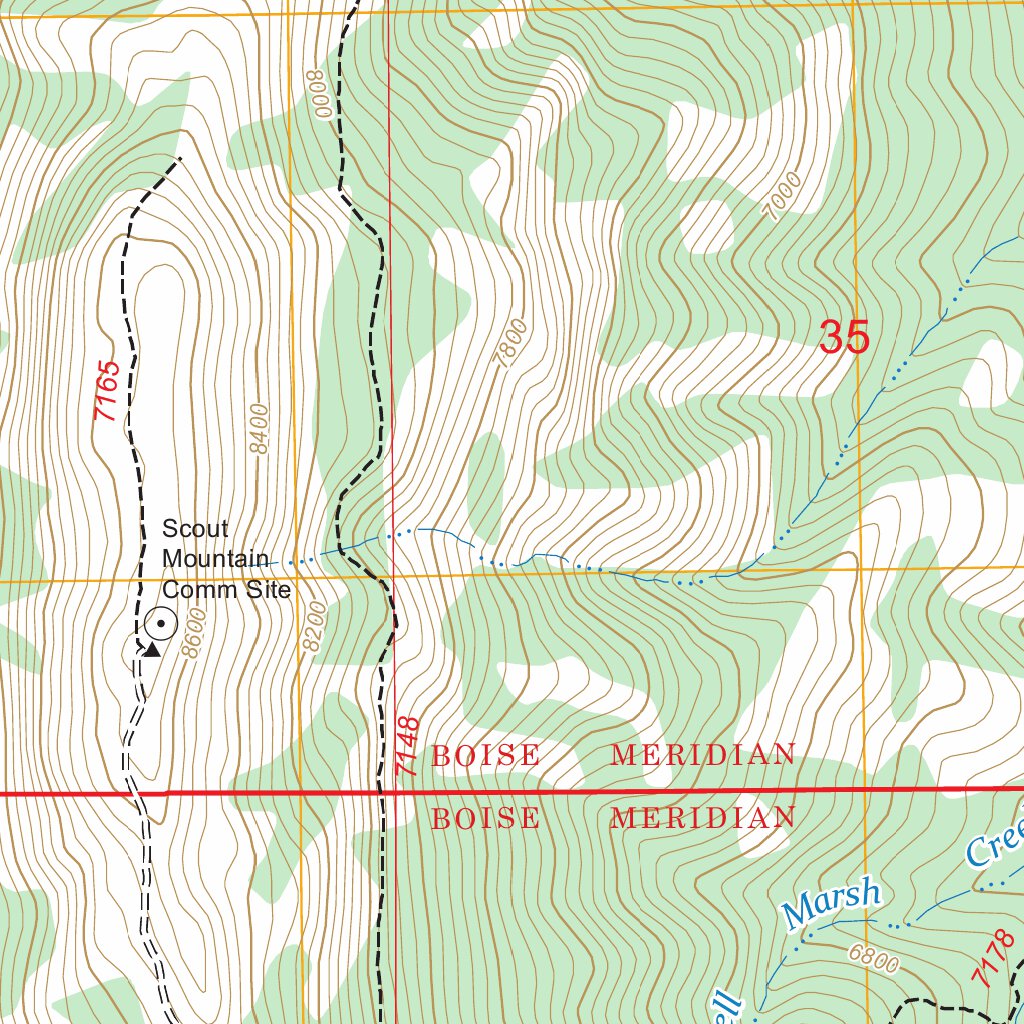 Scout Mountain, ID FSTopo Map by US Forest Service - Topo | Avenza Maps