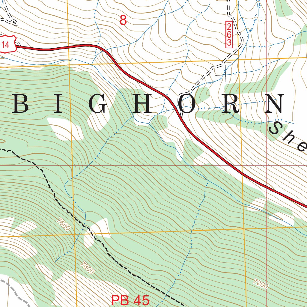 Shell Falls, WY FSTopo Map by US Forest Service - Topo | Avenza Maps