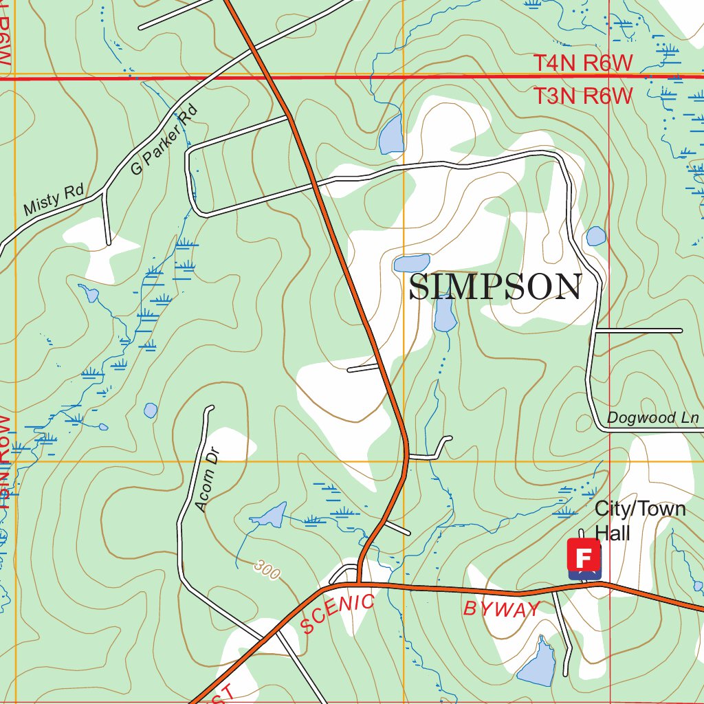 Simpson North, LA FSTopo Map by US Forest Service - Topo | Avenza Maps