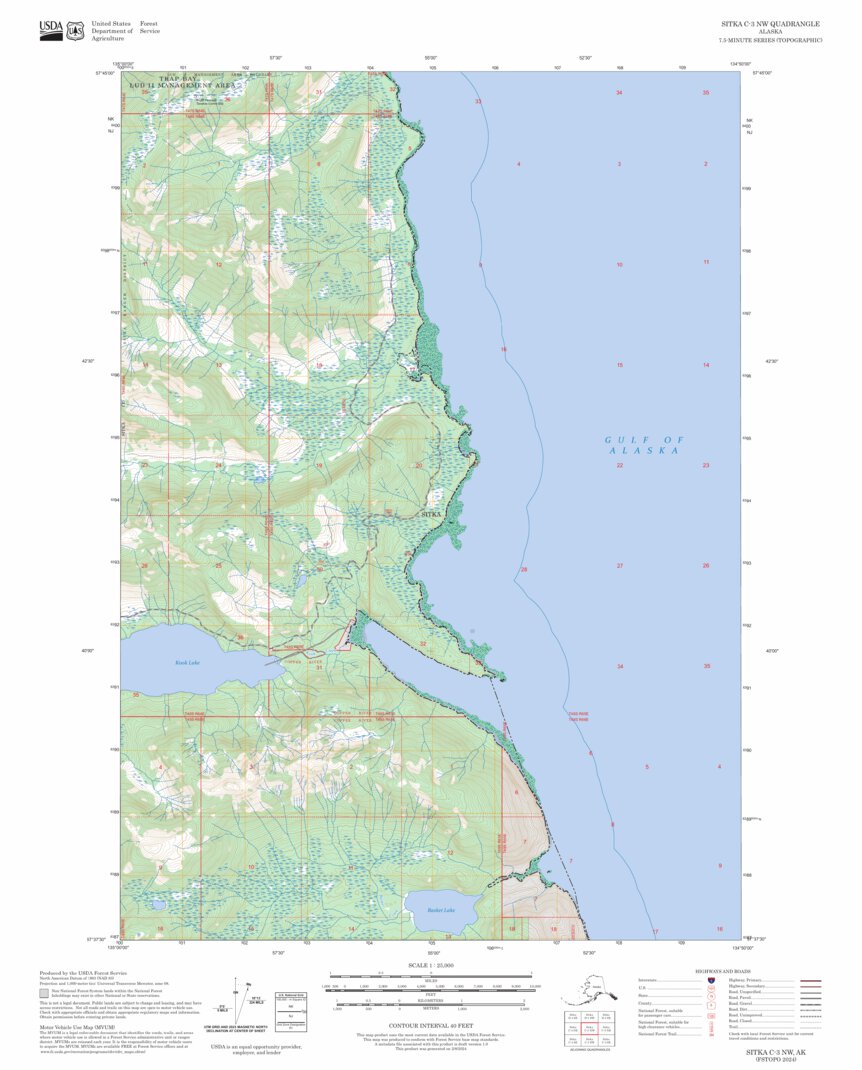 Sitka C-3 NW, AK FSTopo Map by US Forest Service - Topo | Avenza Maps
