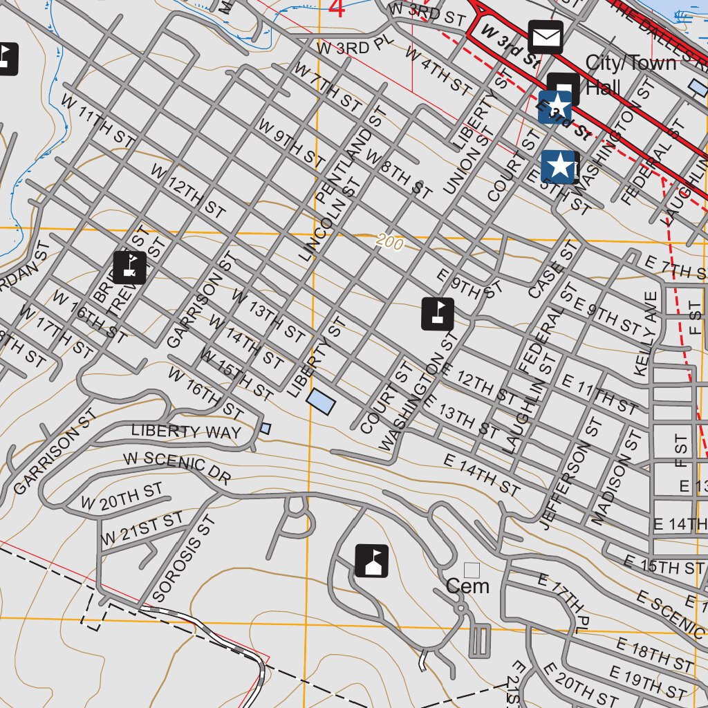 The Dalles South, OR-WA FSTopo Map by US Forest Service - Topo | Avenza ...