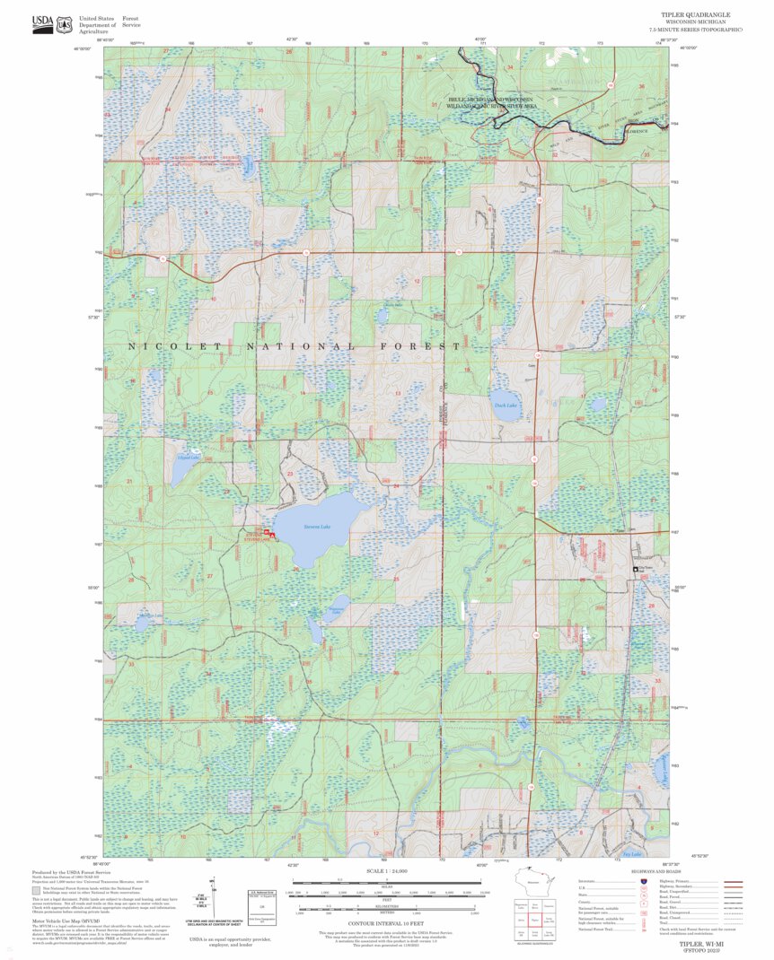 Tipler, WI-MI FSTopo Map by US Forest Service - Topo | Avenza Maps