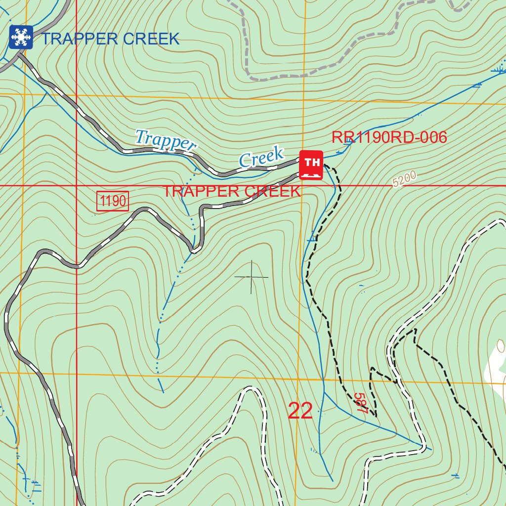 Trapper Creek, ID FSTopo Map by US Forest Service - Topo | Avenza Maps
