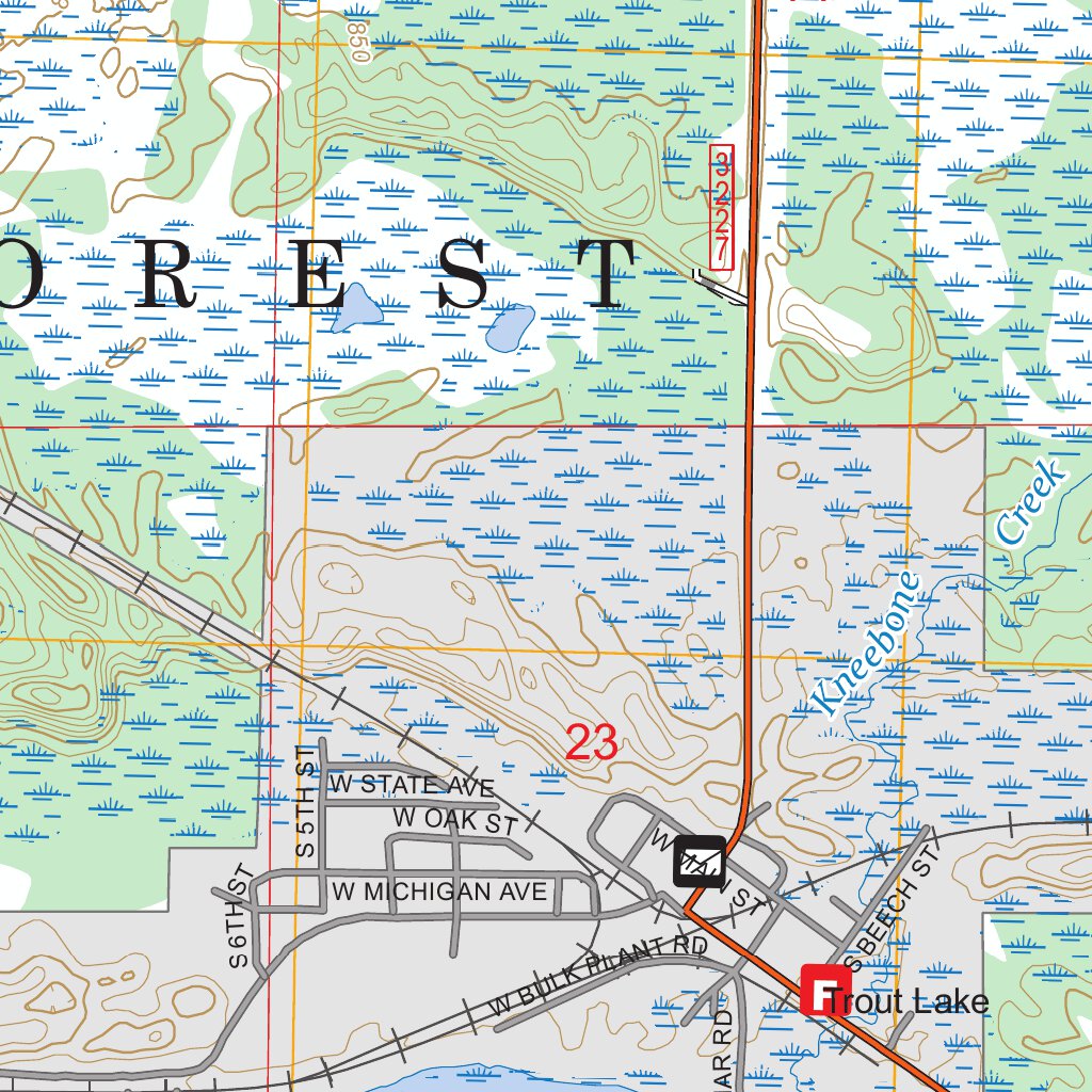Trout Lake, MI FSTopo Map by US Forest Service - Topo | Avenza Maps