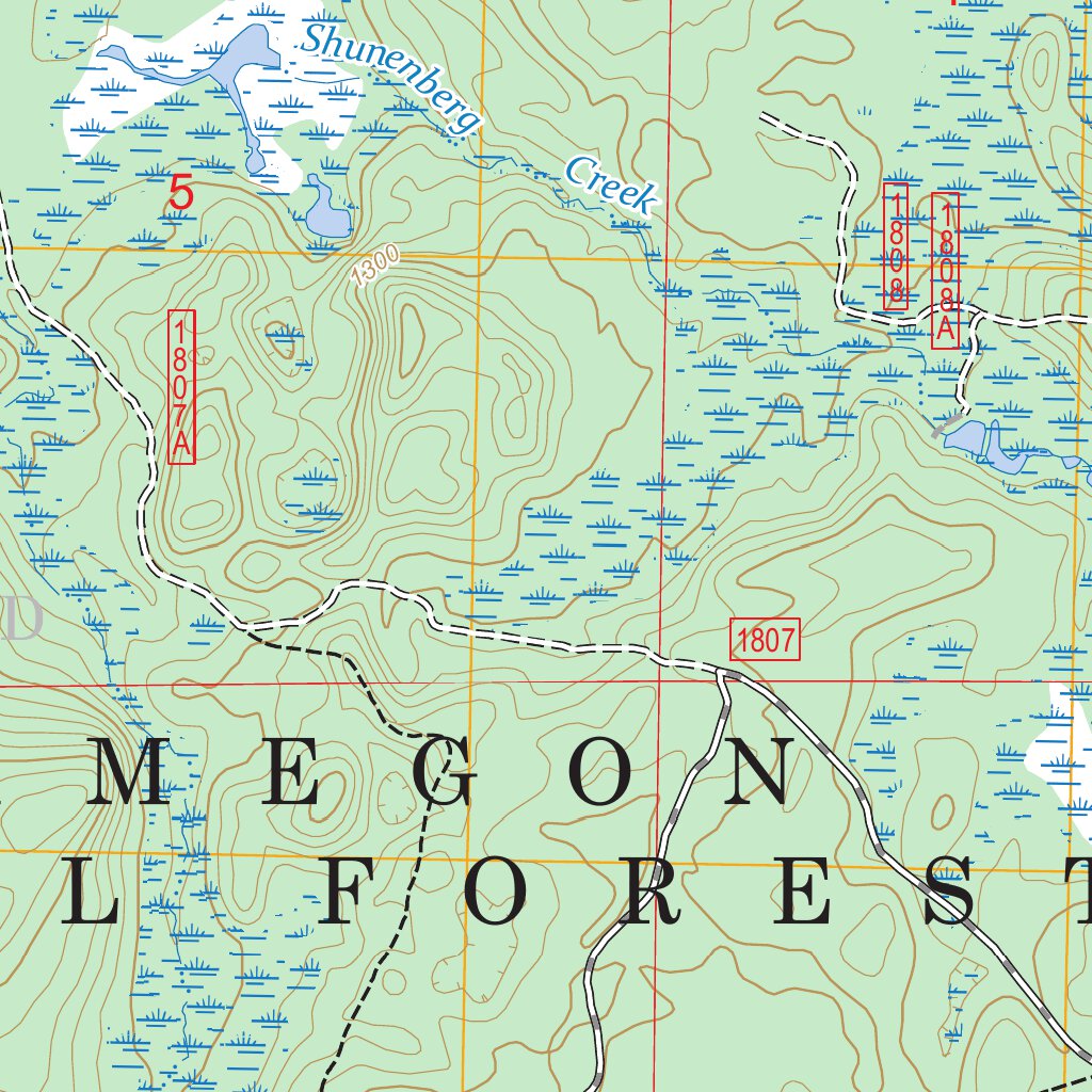Upper Eau Claire Lake, WI FSTopo Map by US Forest Service - Topo ...