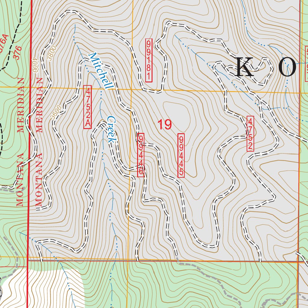 Vermiculite Mountain, MT FSTopo Map by US Forest Service - Topo ...