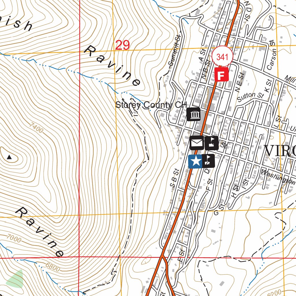 Virginia City, NV FSTopo Map by US Forest Service - Topo | Avenza Maps