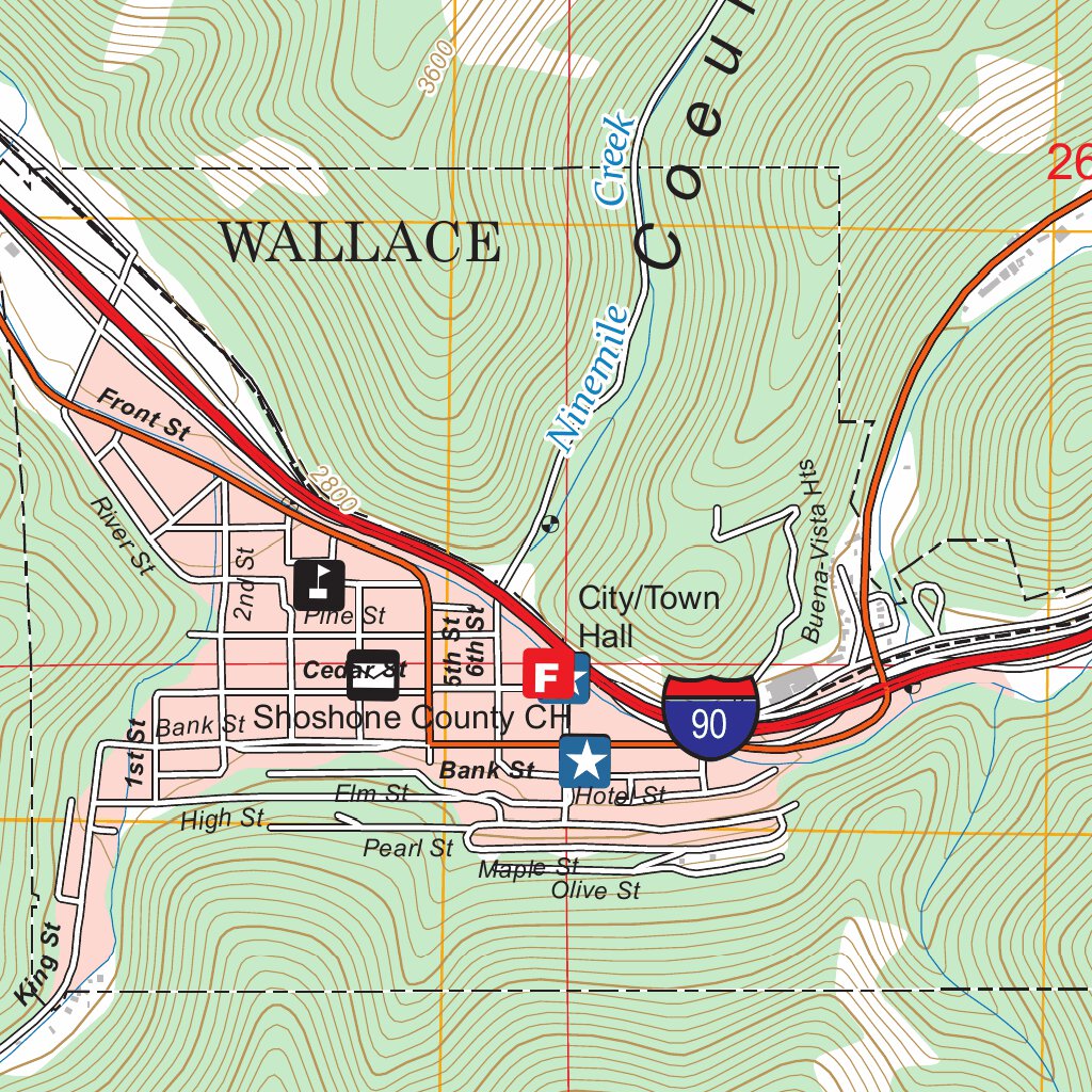 Wallace, ID FSTopo Map by US Forest Service - Topo | Avenza Maps