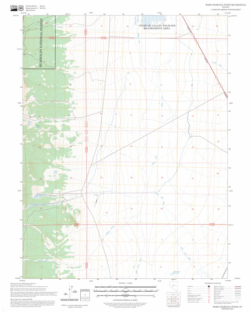 Ward Charcoal Ovens, NV FSTopo Map by US Forest Service - Topo | Avenza ...