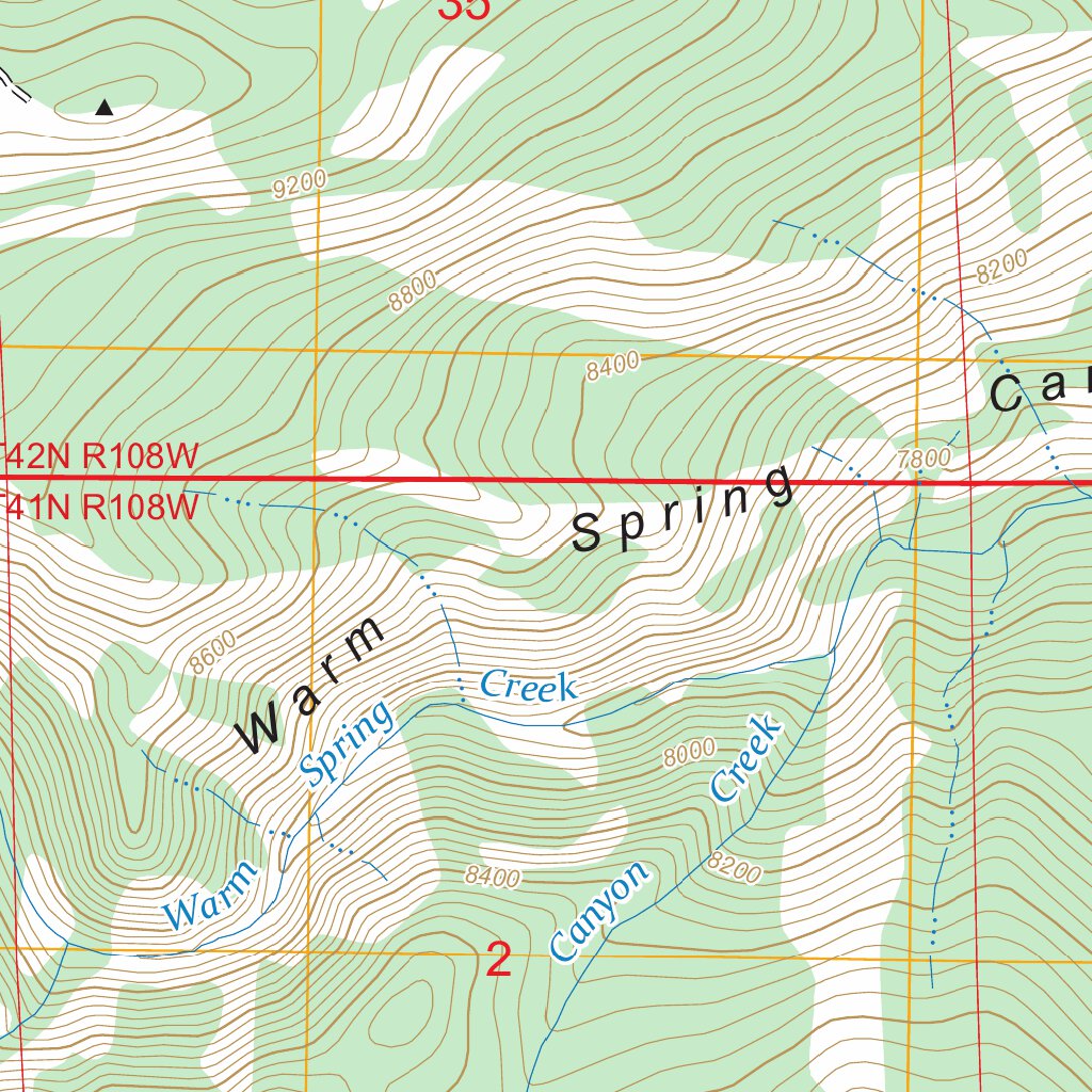 Warm Spring Mountain, WY FSTopo Map by US Forest Service - Topo ...