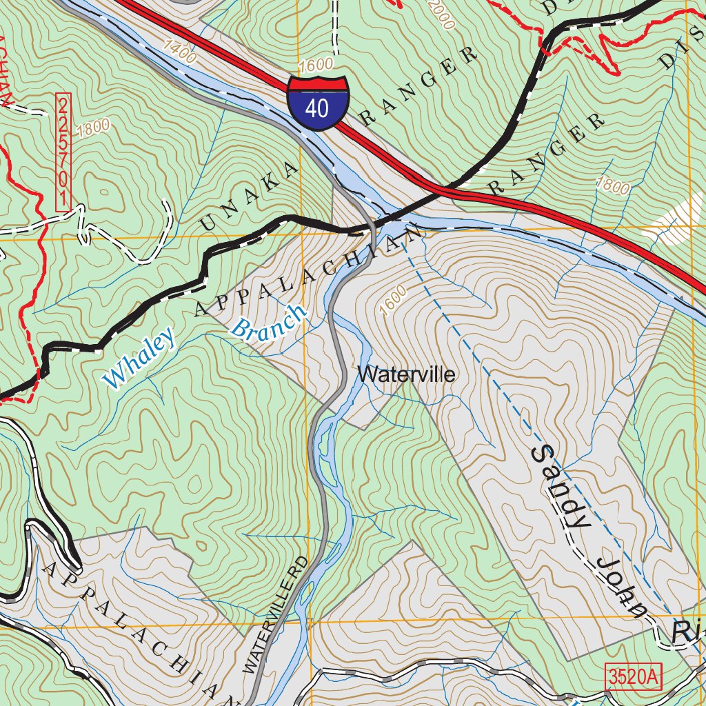 Waterville, NC-TN FSTopo Map by US Forest Service - Topo | Avenza Maps