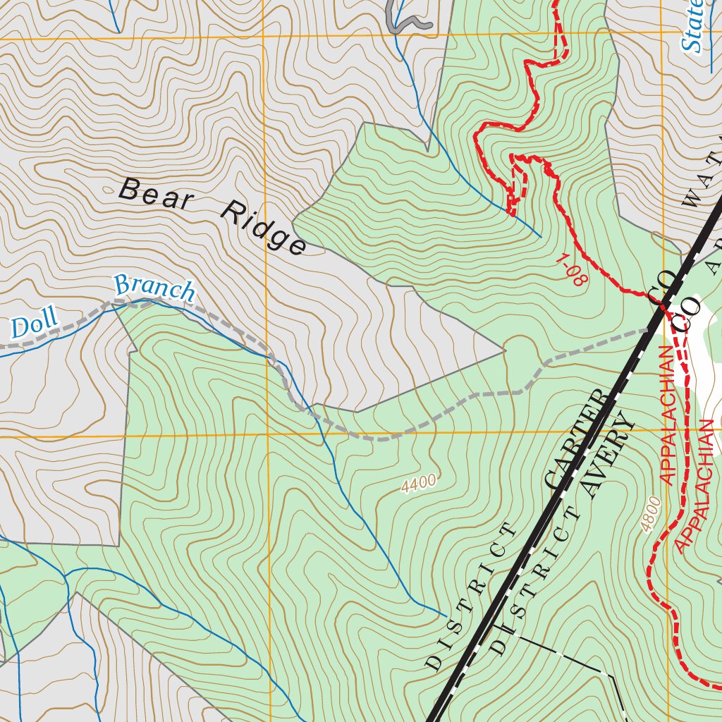 White Rocks Mountain, TN-NC FSTopo Map by US Forest Service - Topo ...