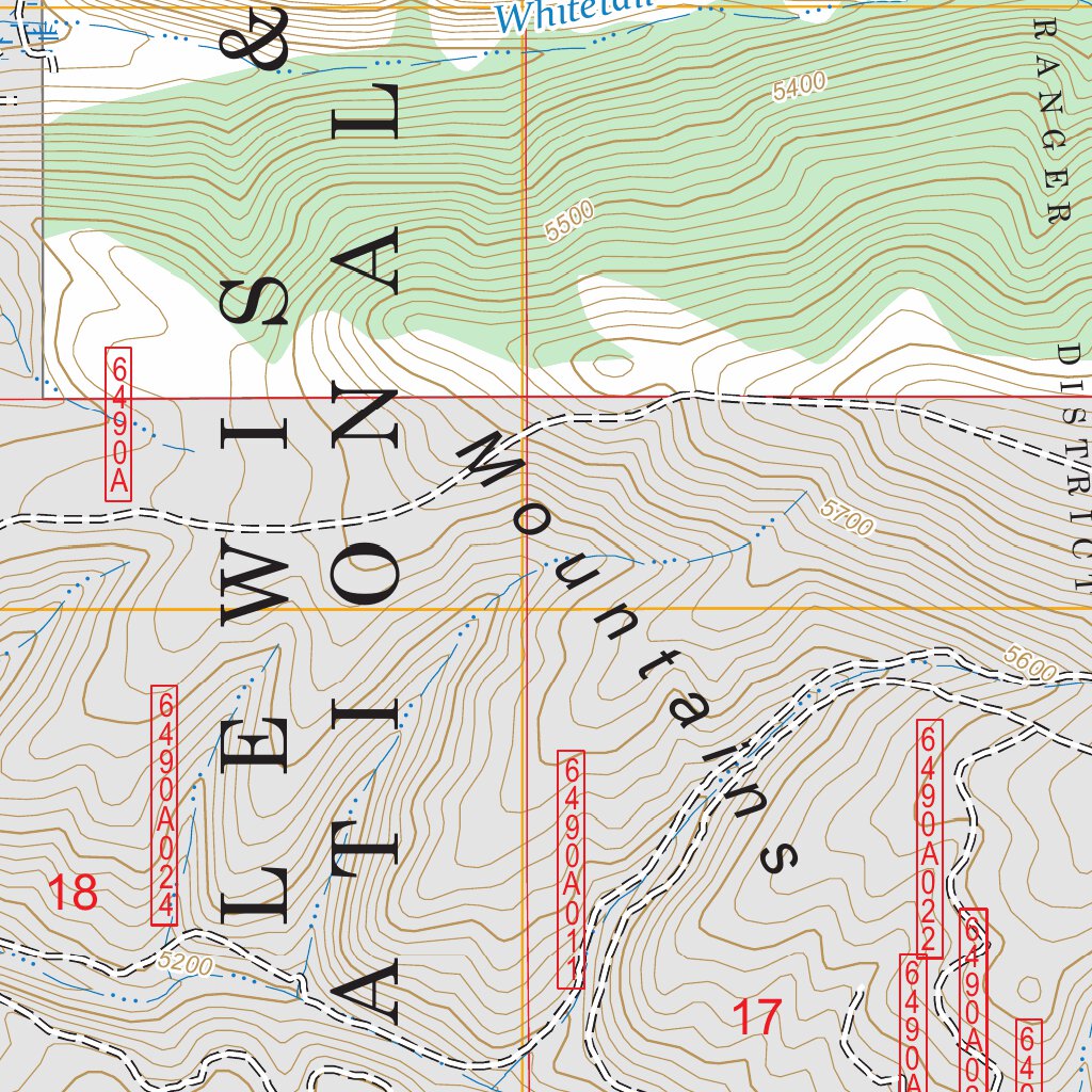 Whitetail Reservoir, MT FSTopo Map by US Forest Service - Topo | Avenza ...