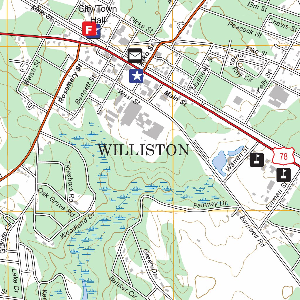 Williston, SC FSTopo Map by US Forest Service - Topo | Avenza Maps