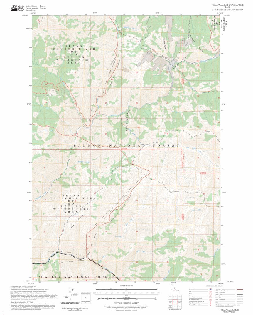 Yellowjacket, ID FSTopo Map by US Forest Service - Topo | Avenza Maps