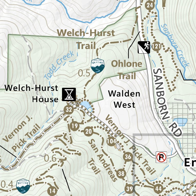 Sanborn County Park Guide Map by Santa Clara County Parks and ...