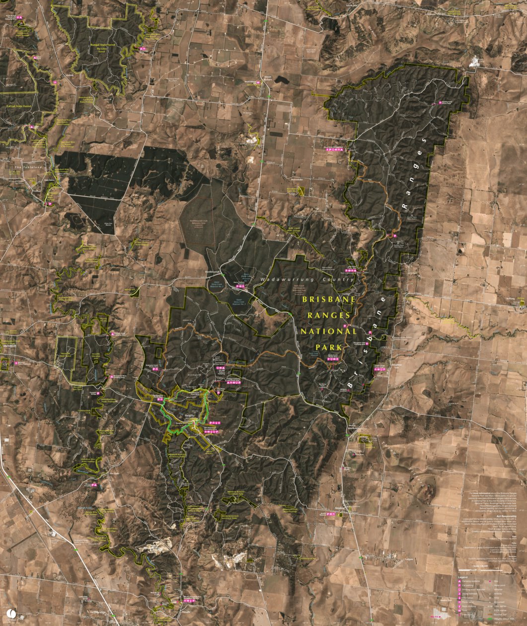 Brisbane Ranges N.P. and Burchell Trail Ed 2 Map by CartDeco | Avenza Maps