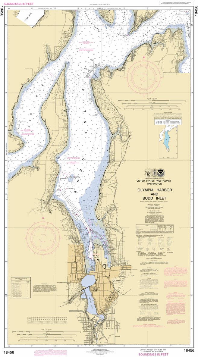 Olympia Harbor And Budd Inlet Map by National Oceanographic ...