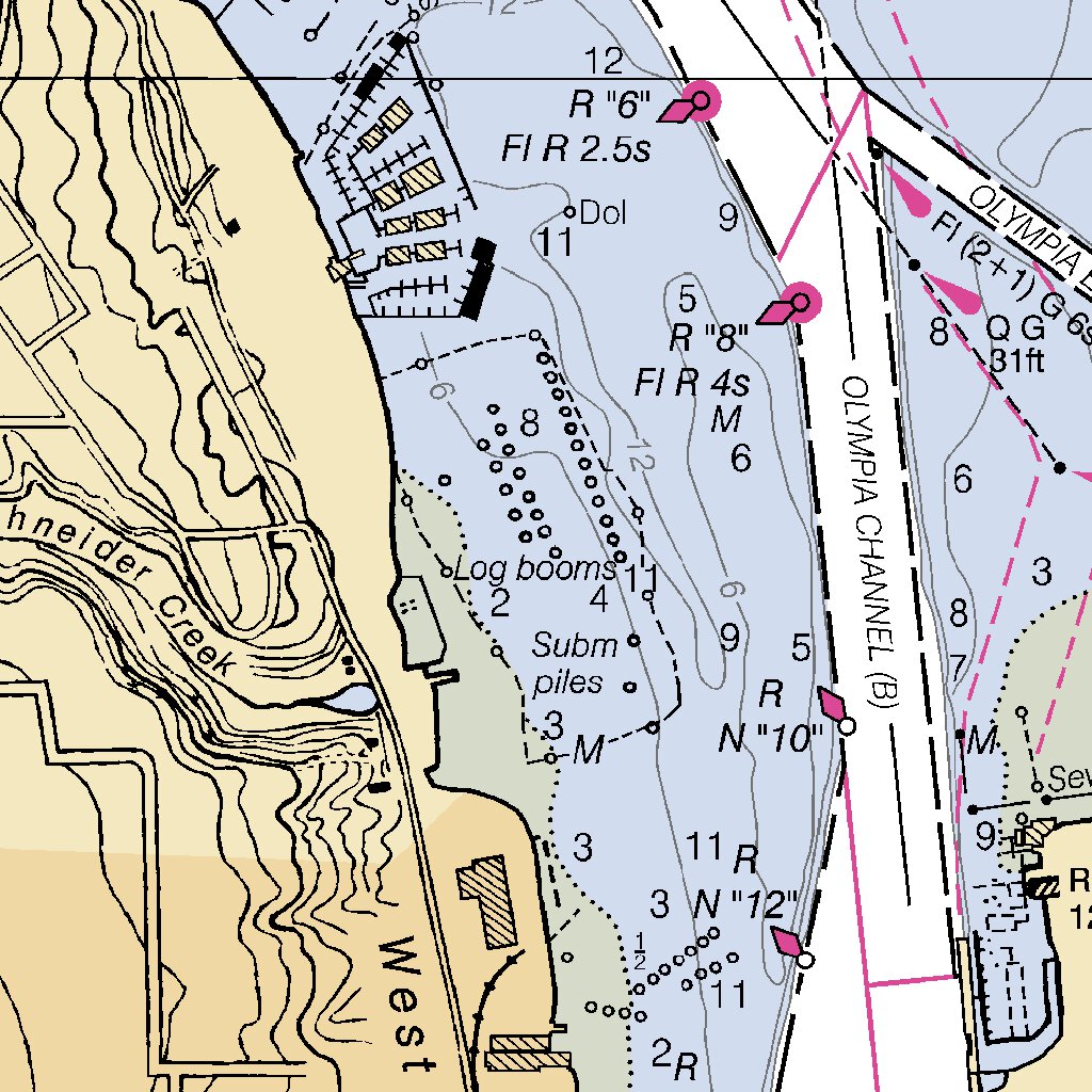 Olympia Harbor And Budd Inlet Map by National Oceanographic ...