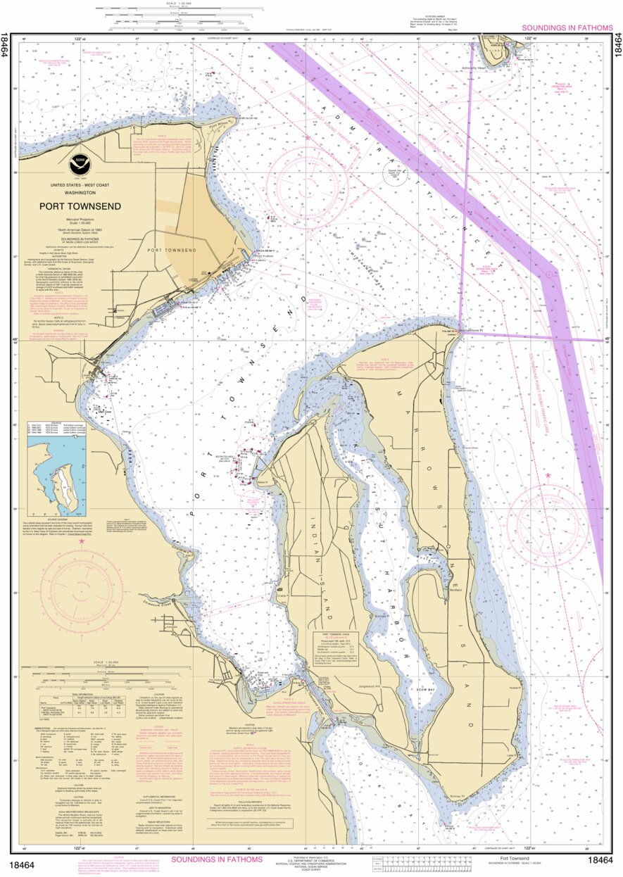 Port Townsend Map by National Oceanographic & Atmospheric ...