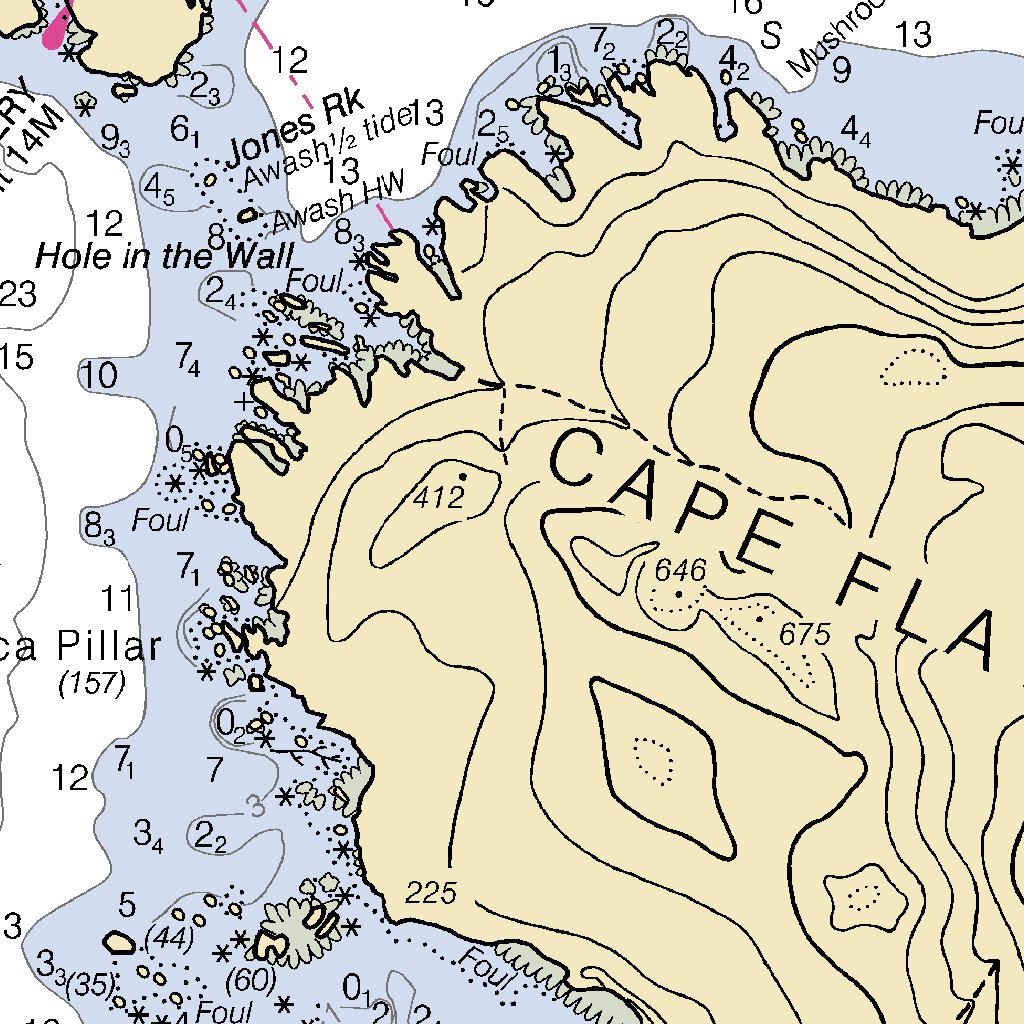 Cape Flattery Map by National Oceanographic & Atmospheric ...