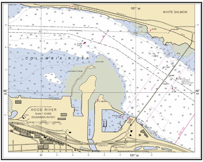 Hood River Map by National Oceanographic & Atmospheric Administration ...