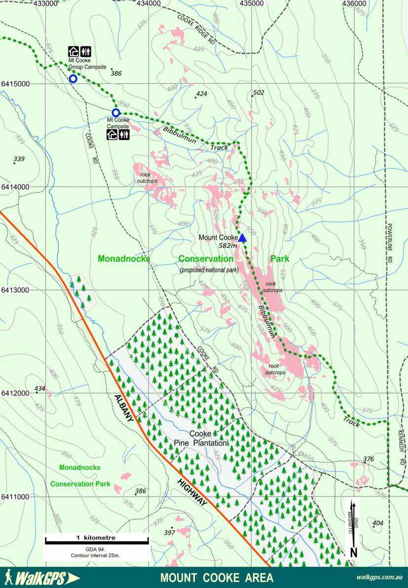 WalkGPS - Mount Cooke Walk Area - Darling Range Map by WalkGPS | Avenza ...