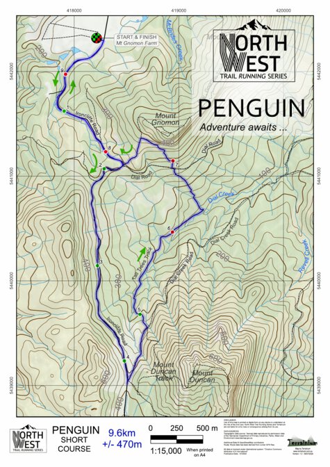 NWTRS Penguin Short Course 9.6km Map by Terrainium Pty Ltd | Avenza Maps