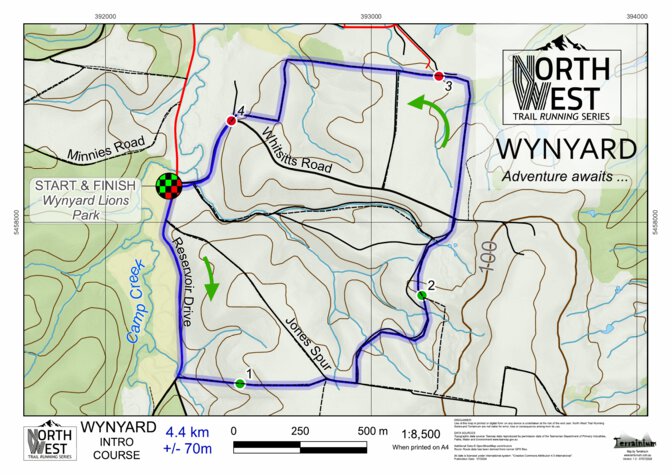 NWTRS Wynyard Intro Course 4.4km Map by Terrainium Pty Ltd | Avenza Maps