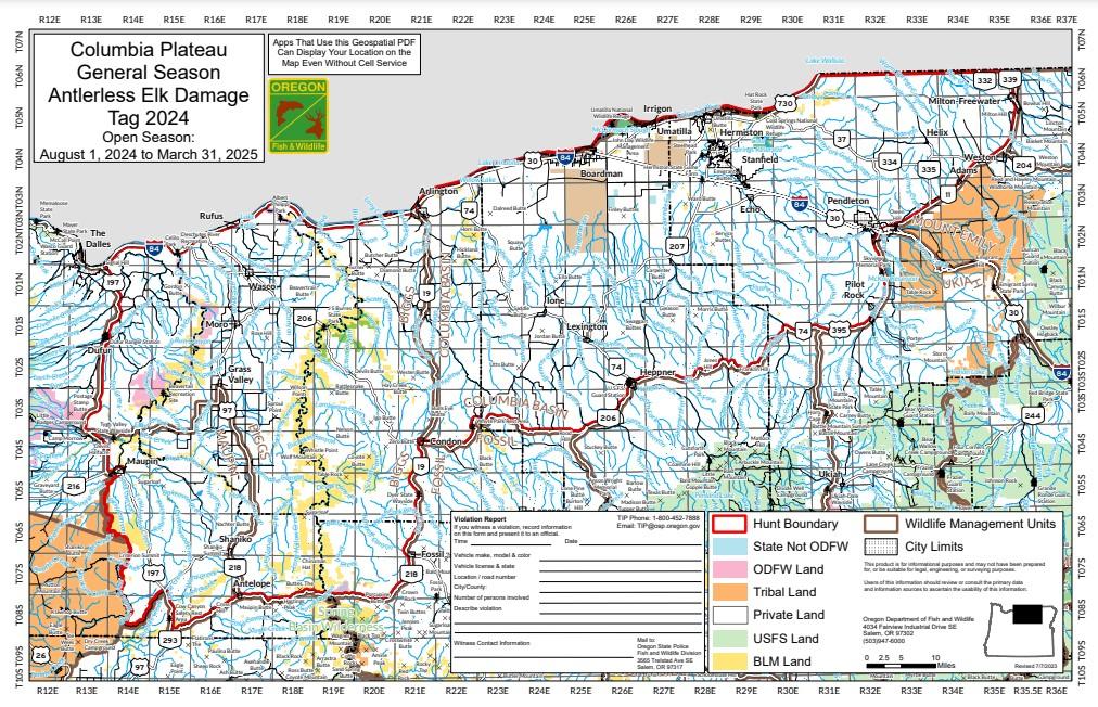 [GSAEDT] Columbia Plateau Map by Oregon Department of Fish and Wildlife ...