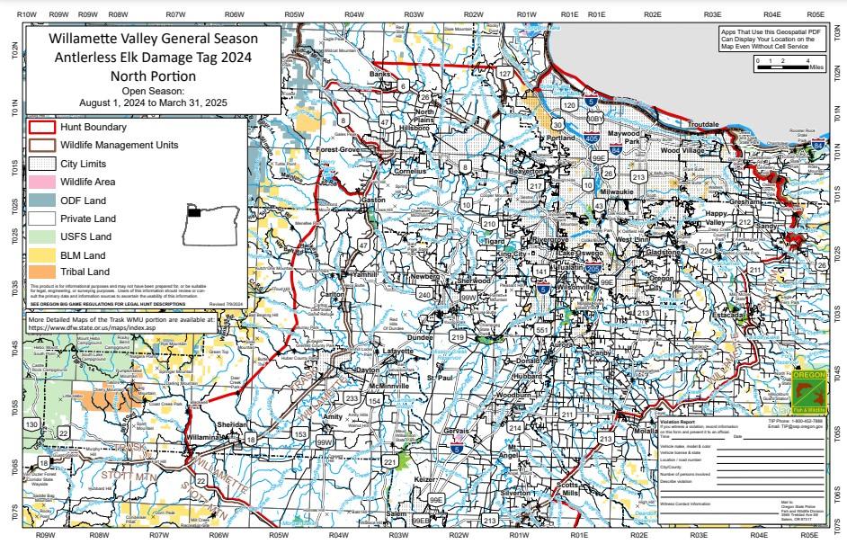 [GSAEDT] Willamette Valley North Map by Oregon Department of Fish and ...