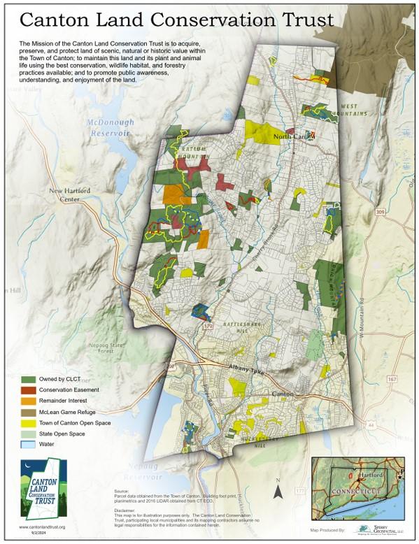 CLCT Town Map with parcels by Canton Land Conservation Trust | Avenza Maps