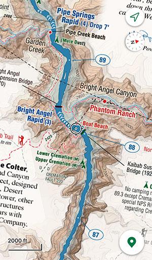 Grand Canyon River Map - Belknap's Guides by Westwater Books | Avenza Maps