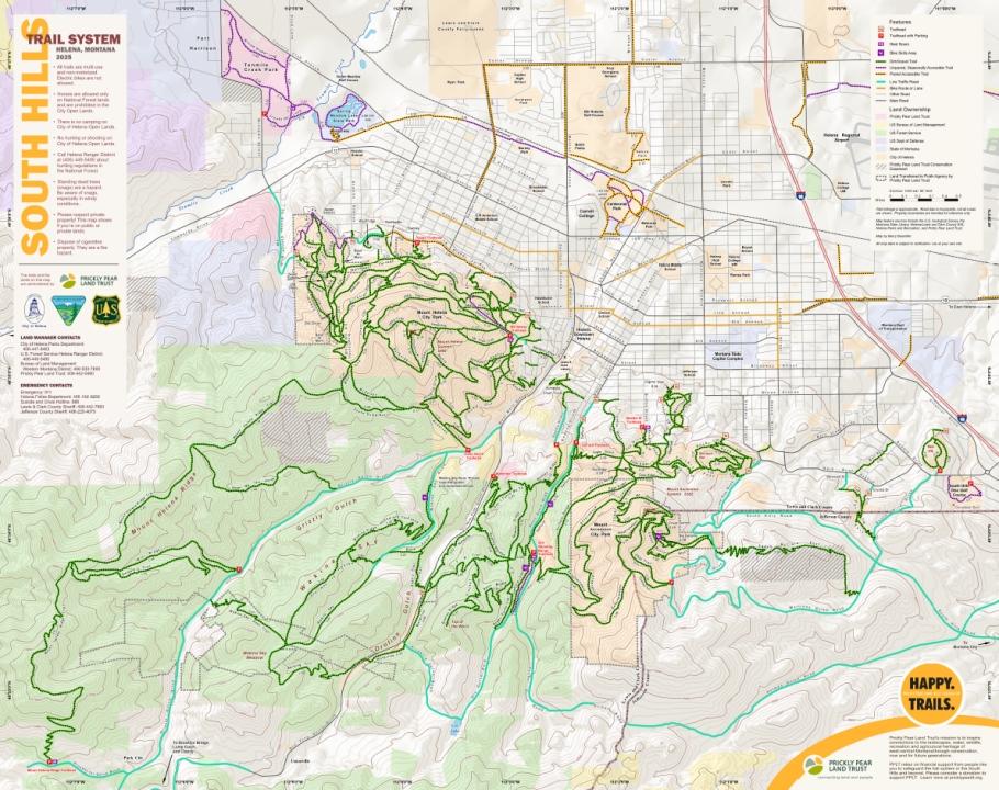 Helena South Hills Trail Map 2025 by Prickly Pear Land Trust | Avenza Maps