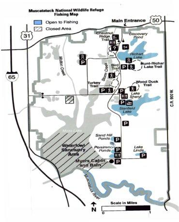 Muscatatuck NWR Hunt & Fish Map by Indiana National Wildlife Refuges ...
