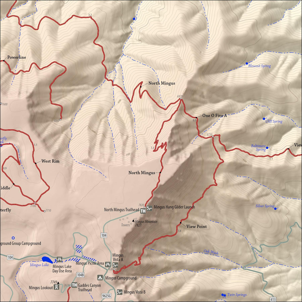 Cottonwood - Clarkdale - Jerome Trails Map by Emmitt Barks Cartography ...