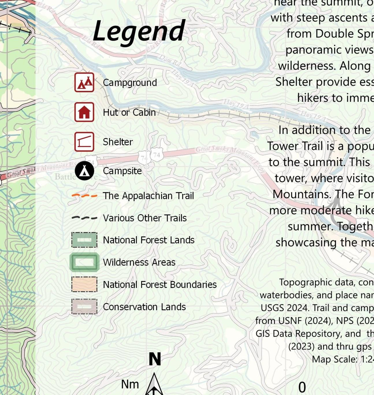 The Appalachian Trail: North Carolina & Tennessee Map by Eyes Up ...